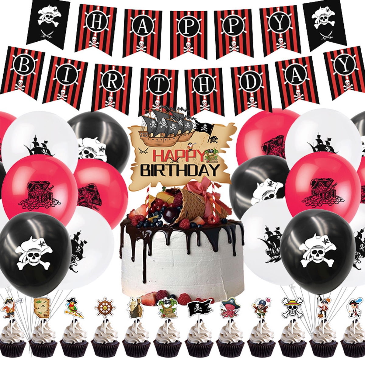 Pirate Theme Birthday Party Decorations,Girls Boys Birthday Party ...