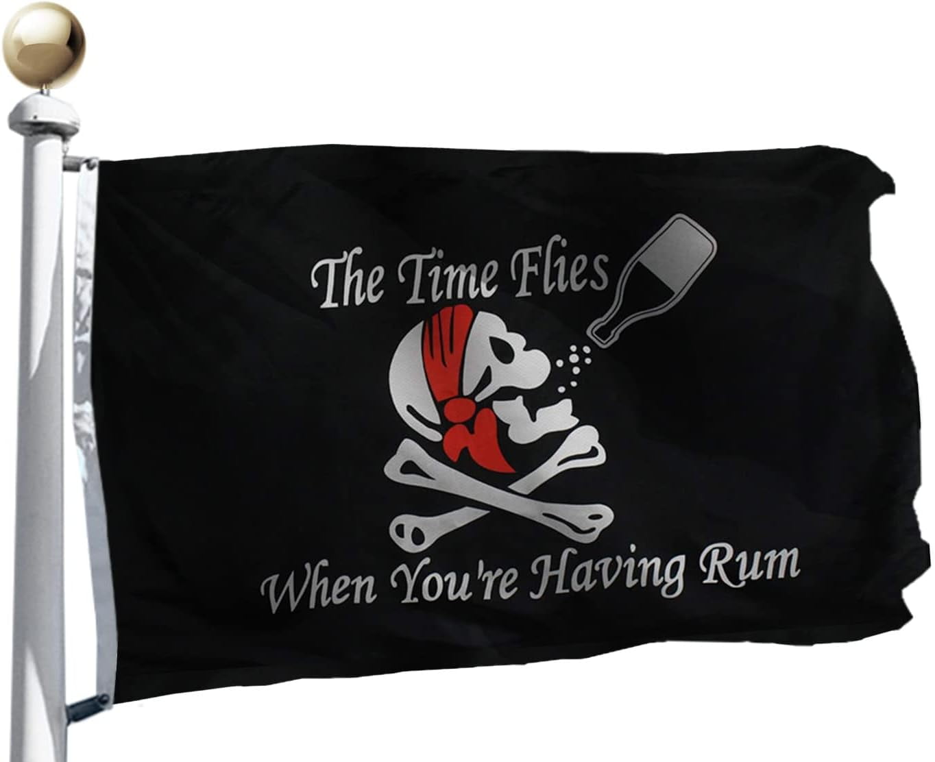 Pirate Time Flies Flag, The Time Flies When You're Having Rum Banner ...