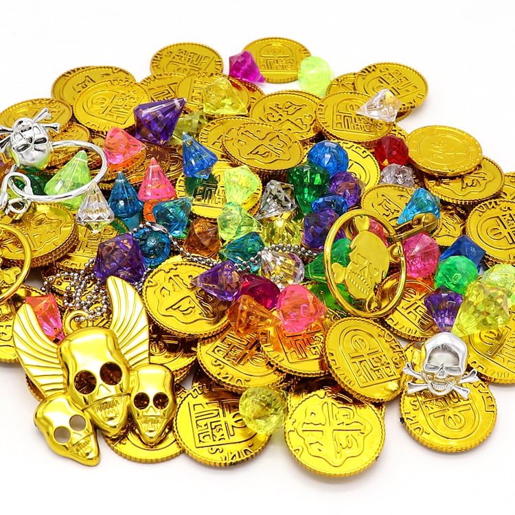 Pirate Treasure Box Children's Treasure Hunt Map Retro Plastic Big ...