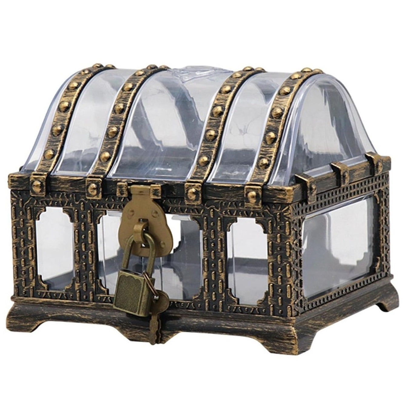 Pirate Treasure Chest Compatible with Kids with Lock and Key - Walmart.com