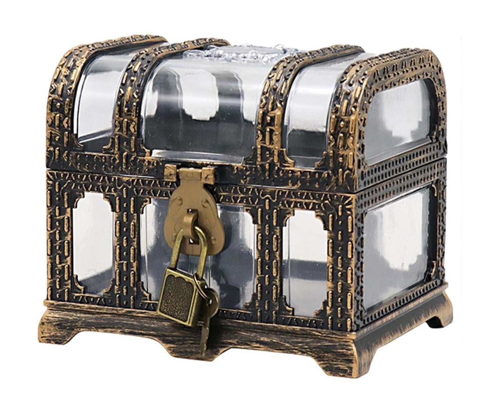 Pirate Treasure Chest Compatible with Kids with Lock and Key - Walmart.com