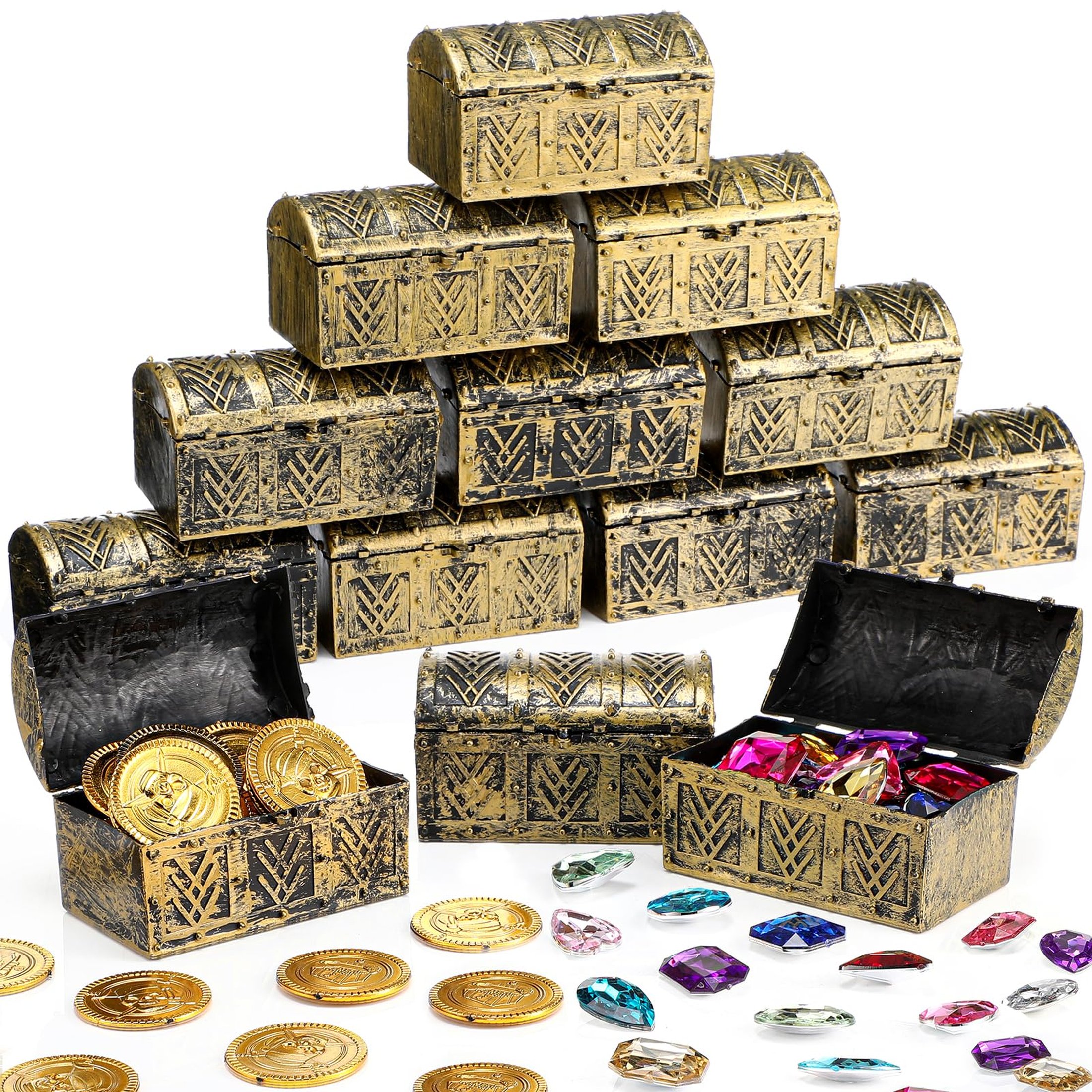 Pirate Treasure Chest Party Favors - 32 Piece Set of Miniature Vintage ...