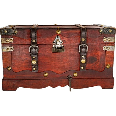 Vintage Storage Box Wooden Storage Treasure Chest Large Small Treasure ...
