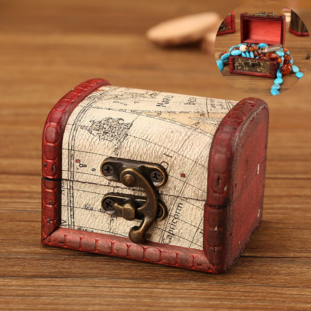 Pirate Treasure Chest Storage Box - Monk Durable Wooden Treasure Chest ...