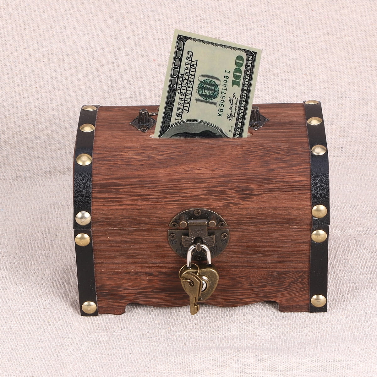 Toyandona Treasure Chest Box Bank For Home With Black Metal 1Set ...