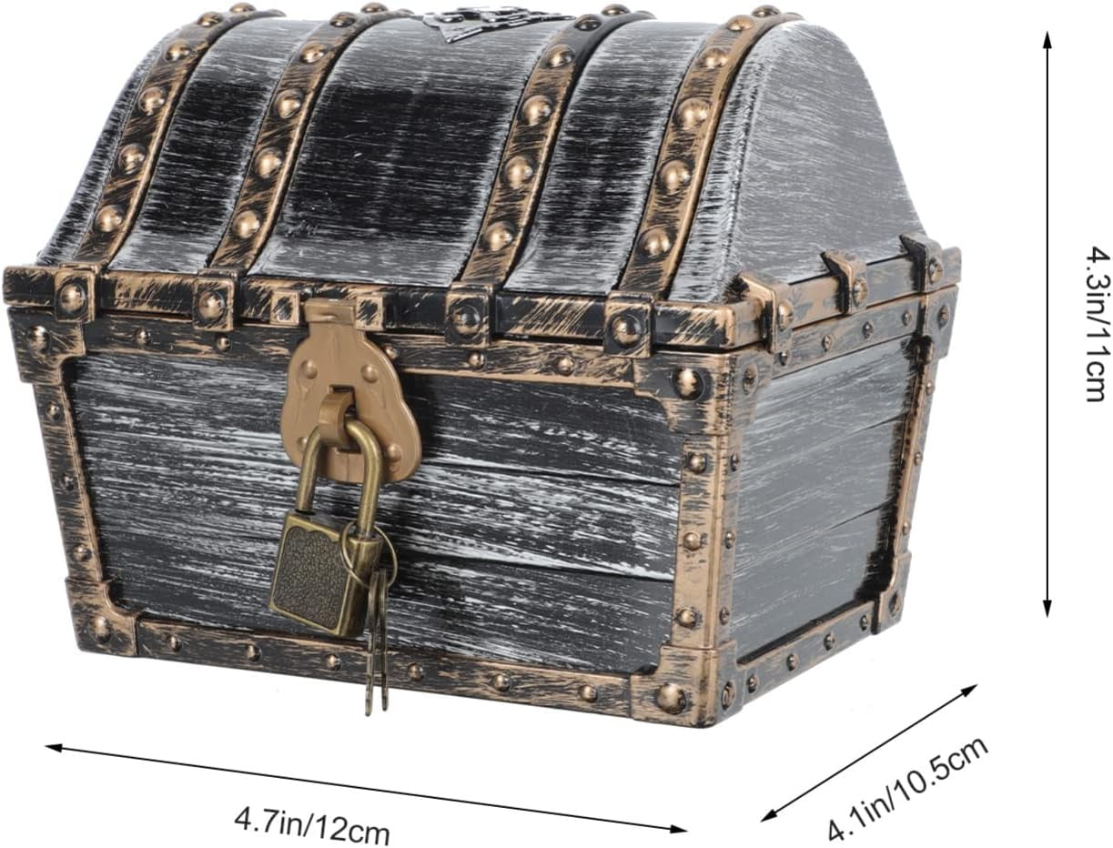 Pirate Treasure Chest Vintage Metal Treasure Chest Set: Small Pirate ...