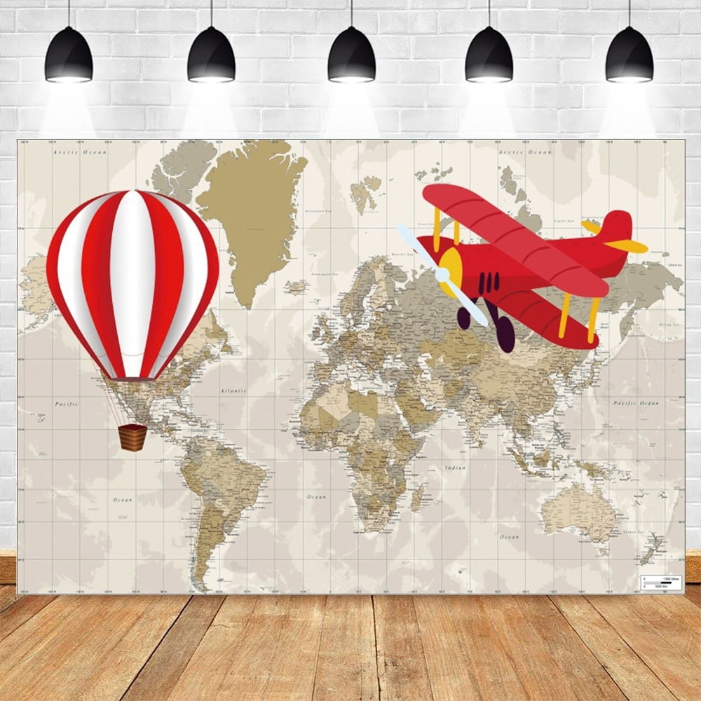 Pirate Treasure Map Backdrop Baby Boy Birthday Party Decor Vintage ...