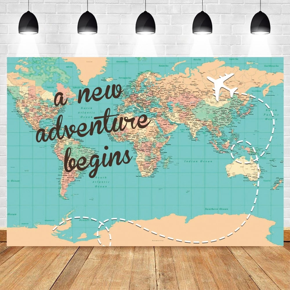 Pirate Treasure Map Backdrop Baby Boy Birthday Party Decor Vintage ...