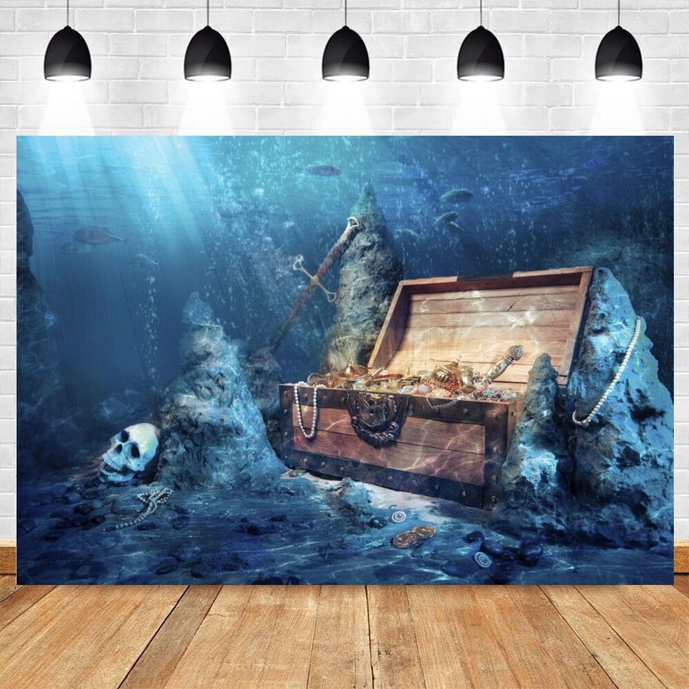 Pirate Treasure Map Backdrop Baby Boy Birthday Party Decor Vintage ...