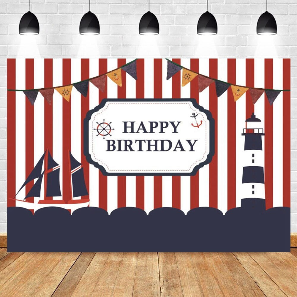 Pirate Treasure Map Backdrop Baby Boy Birthday Party Decor Vintage ...