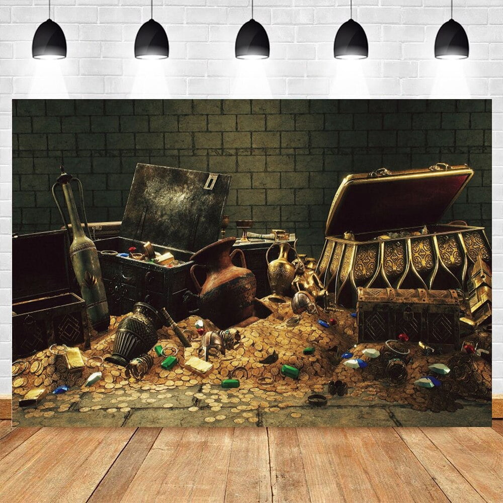 Pirate Treasure Map Backdrop Baby Boy Birthday Party Decor Vintage ...