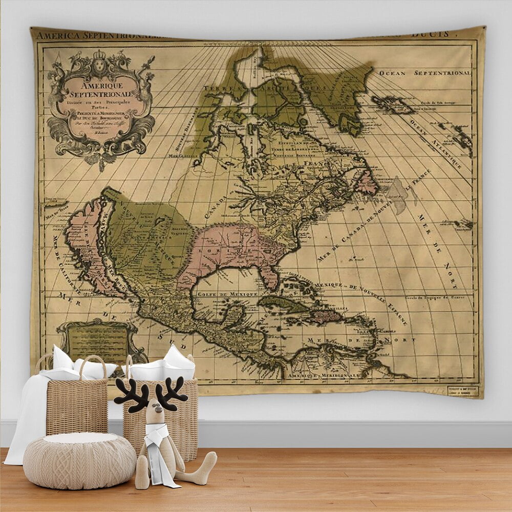 Pirate Treasure Map Tapestry Wall Hanging Bohemian Beach Mat Polyester ...