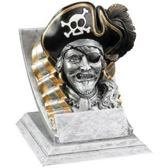 Pirate Trophy - Custom Engraved Mascot Award - Silver Gold Finish ...