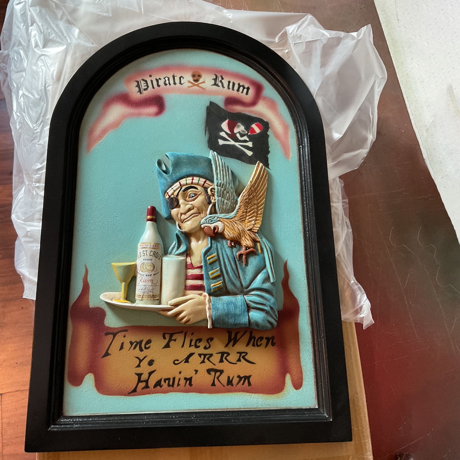 Pirate Wall Decor Rum Sign Statue Restaurant Theme Display Prop ...