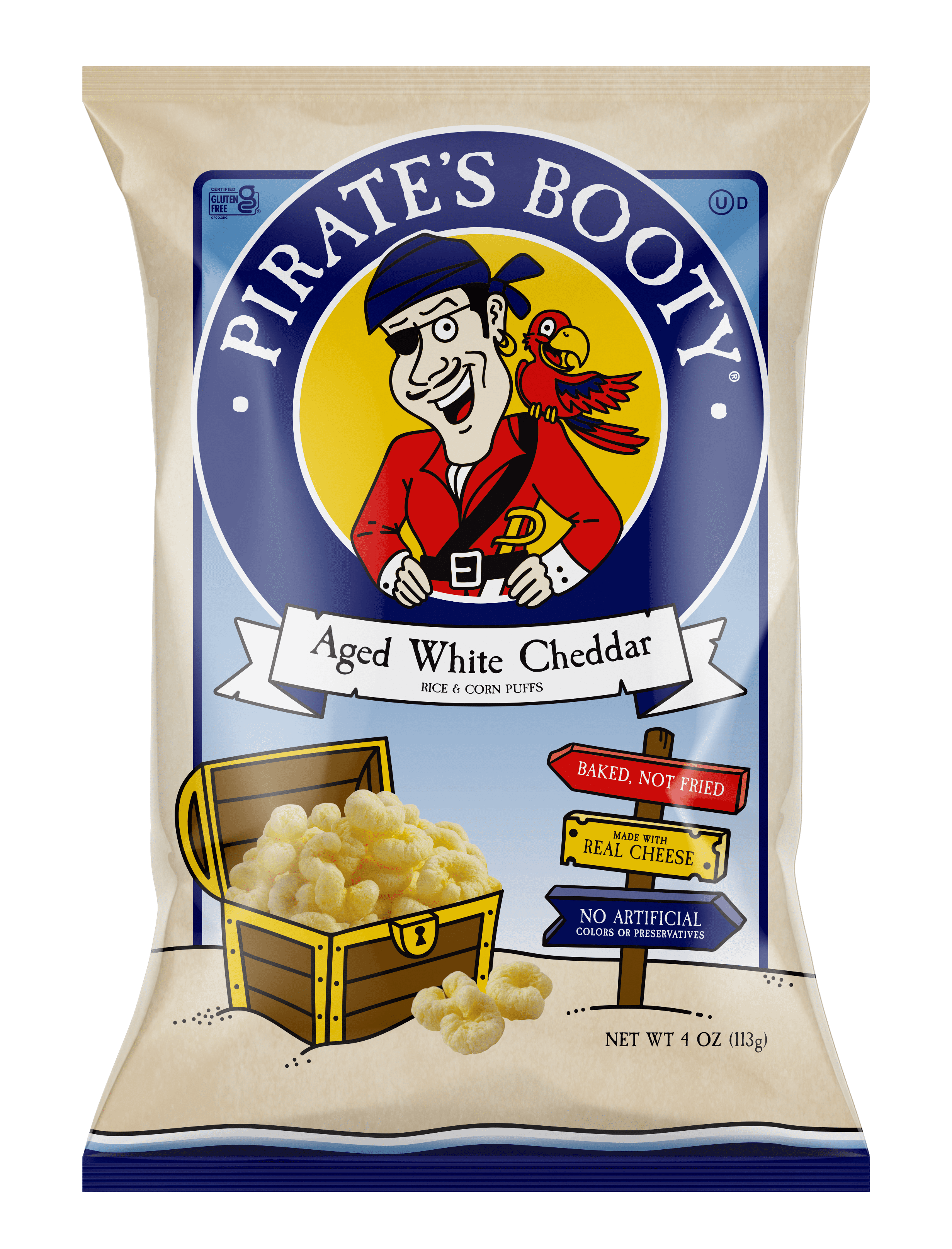 PIRATE'S BOOTY, Cheese Puffs, 4 oz, Aged White Cheddar - Walmart.com