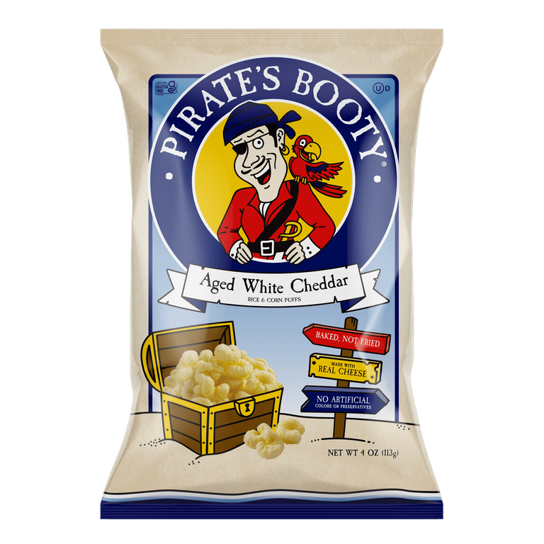 Pirate s Booty Aged White Cheddar Cheese Puffs Gluten Free Snack 4 Oz Bag Walmart