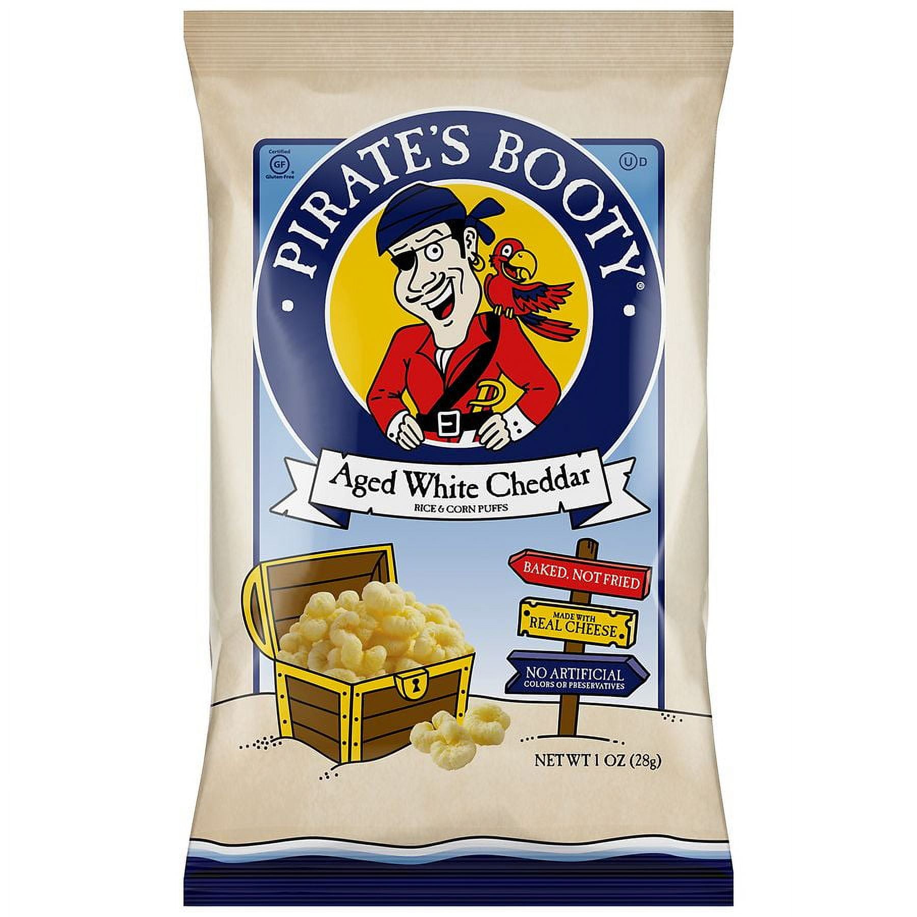 PIRATE'S BOOTY Aged White Cheddar Cheese Puffs Snack, Baked, Puffed ...