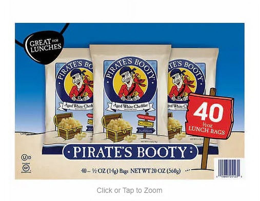 Pirate s Booty Aged White Cheddar Snack 0 5 Oz 40 count Walmart