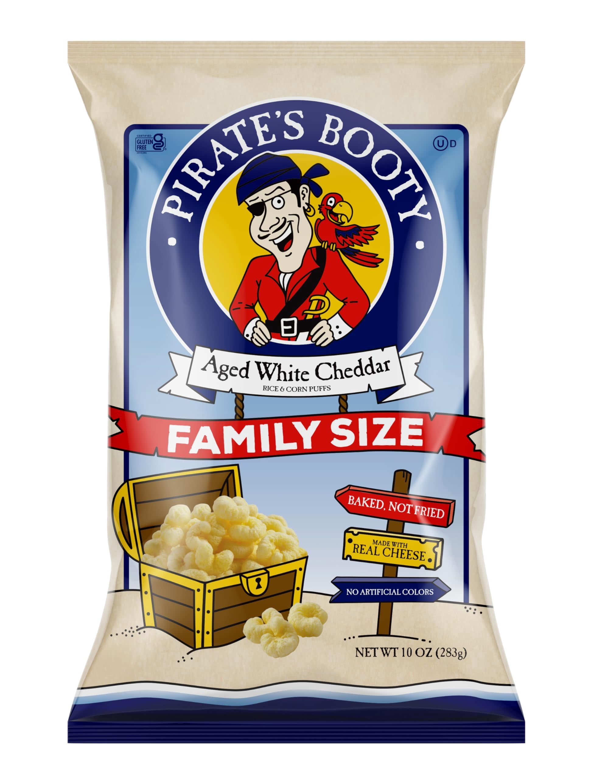 Pirate's Booty Cheese Puffs, Kids Snacks, AIS1 Real Aged White Cheddar ...