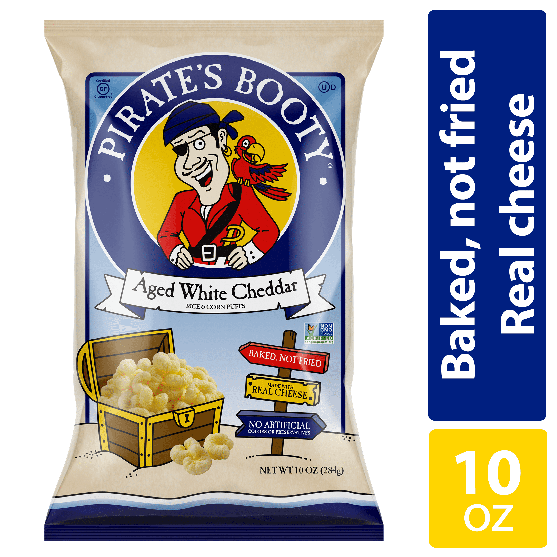 Pirate s Booty Gluten Free Aged White Cheddar Puffs 10 Oz Family Size