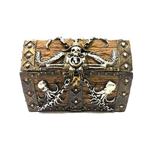 Pirate's Treasure Chest Small Jewelry Trinket Keepsake Box - Walmart.com