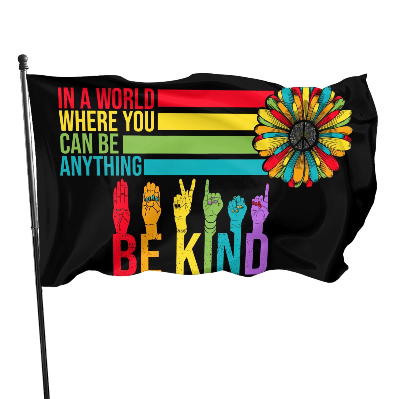 Be Kind Peace Flag 3x5 Ft Outdoor Indoor With Grommet Garden Yard ...