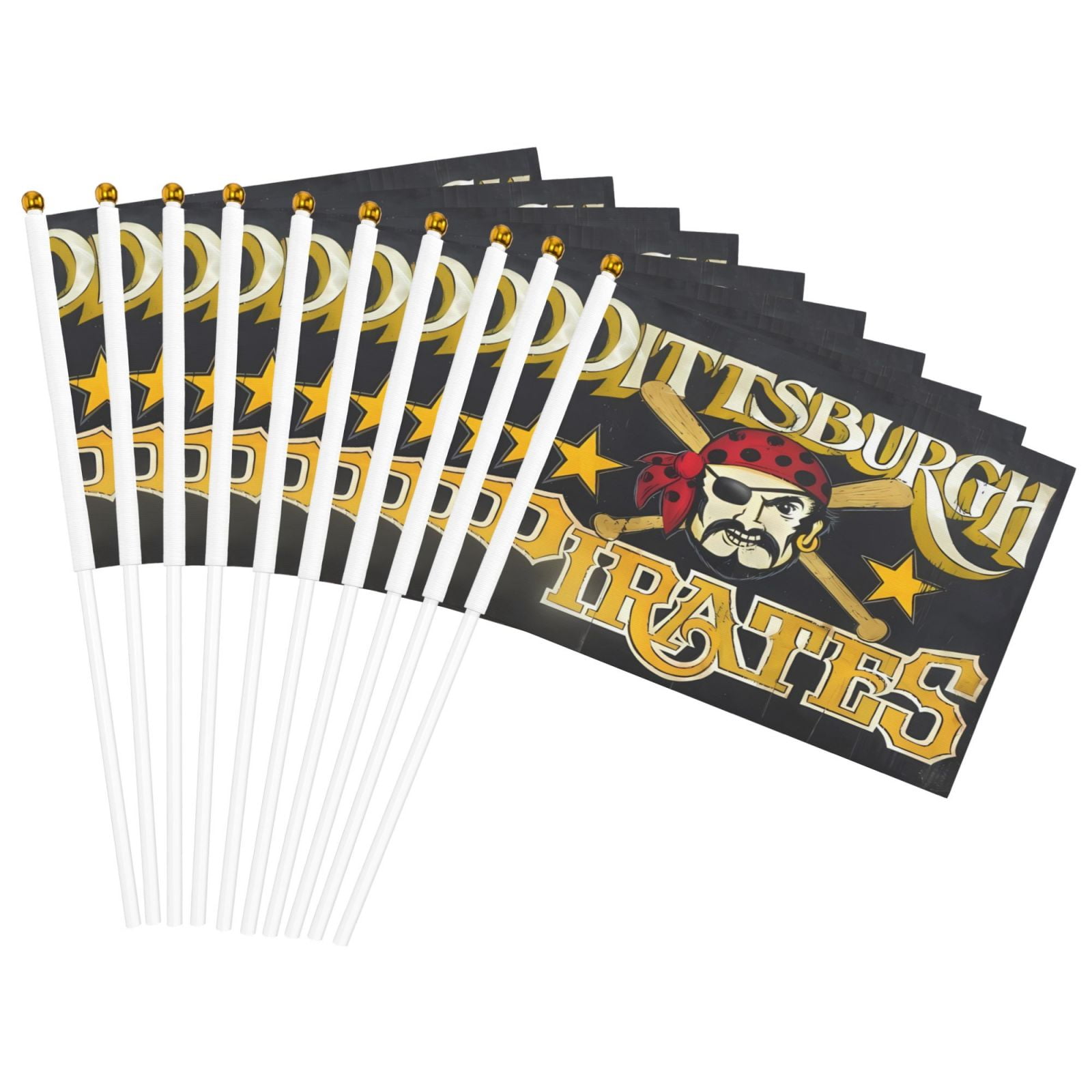 Pirates Baseball Team Double Sided Hand Waving Flag(Pack of 6 or 10 ...