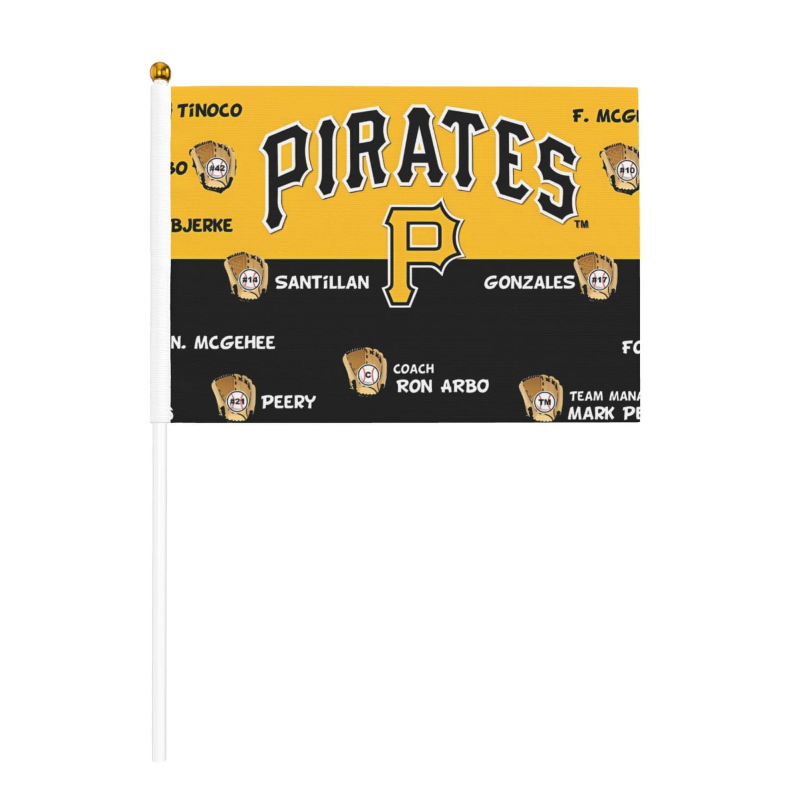 Pirates Logo Printing Handheld Flag 10 Piece 5.5x8.2in Double Sided ...