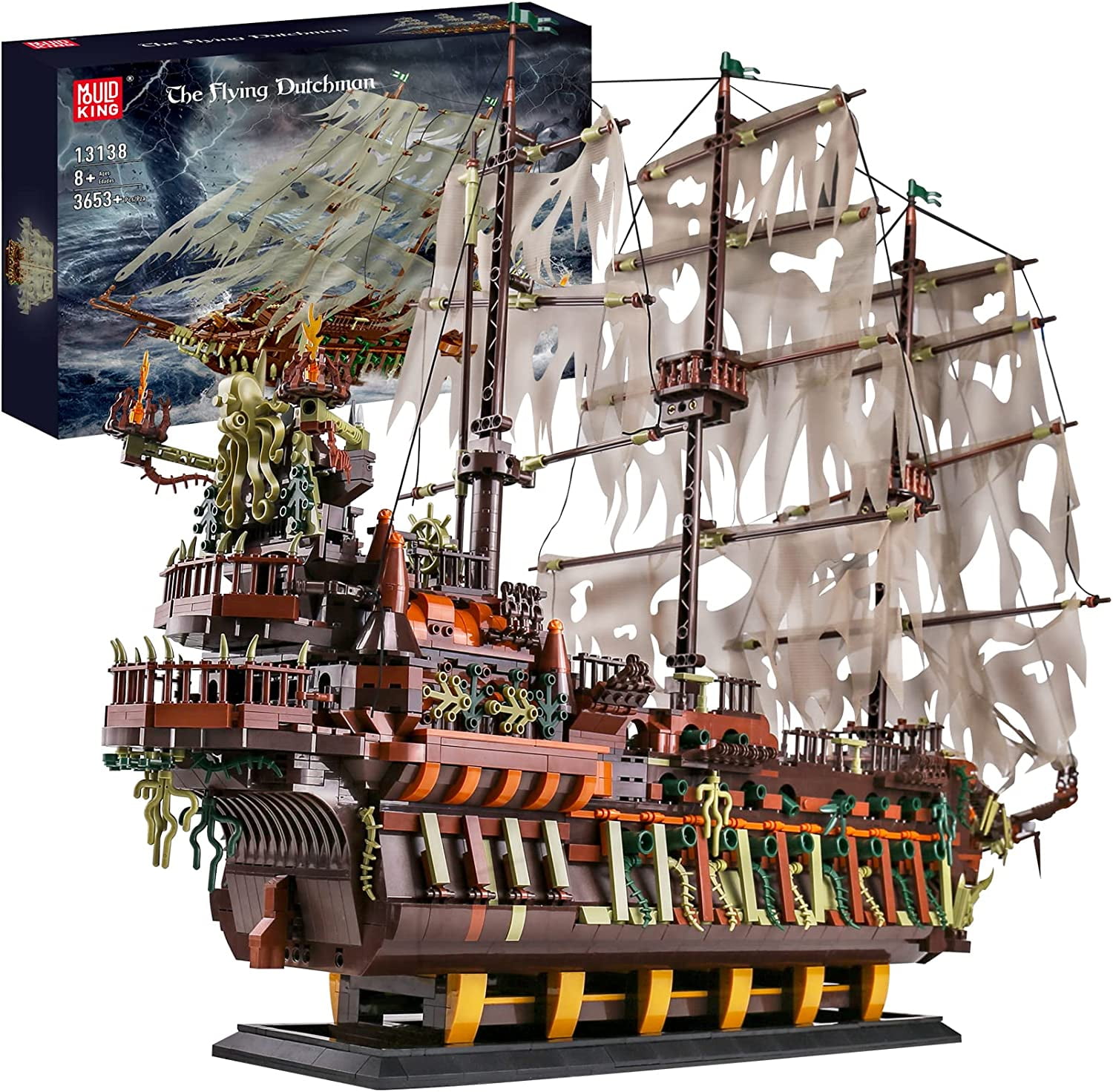 Pirates Ship Model Building Blocks Kits, MOC Dutchman Sailboat Model ...
