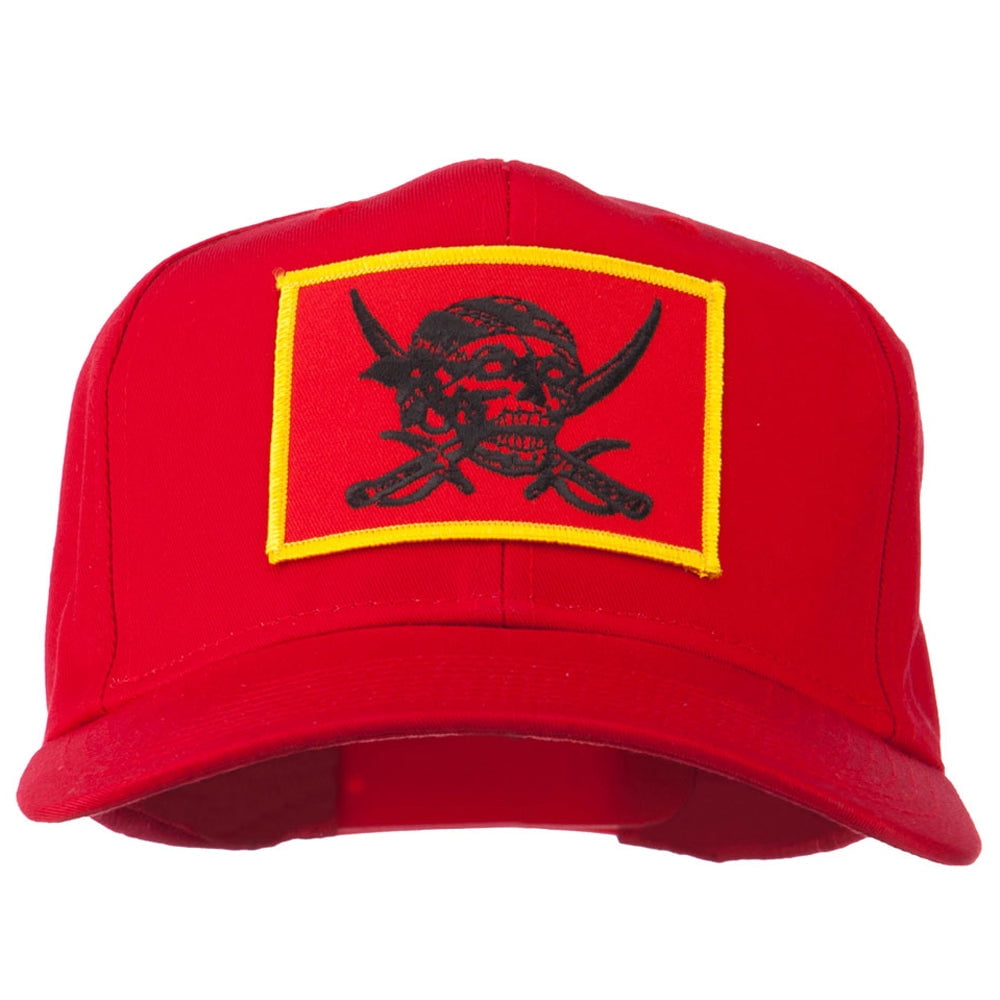 Pirates Skull and Choppers Patch Cap - Red OSFM - Walmart.com