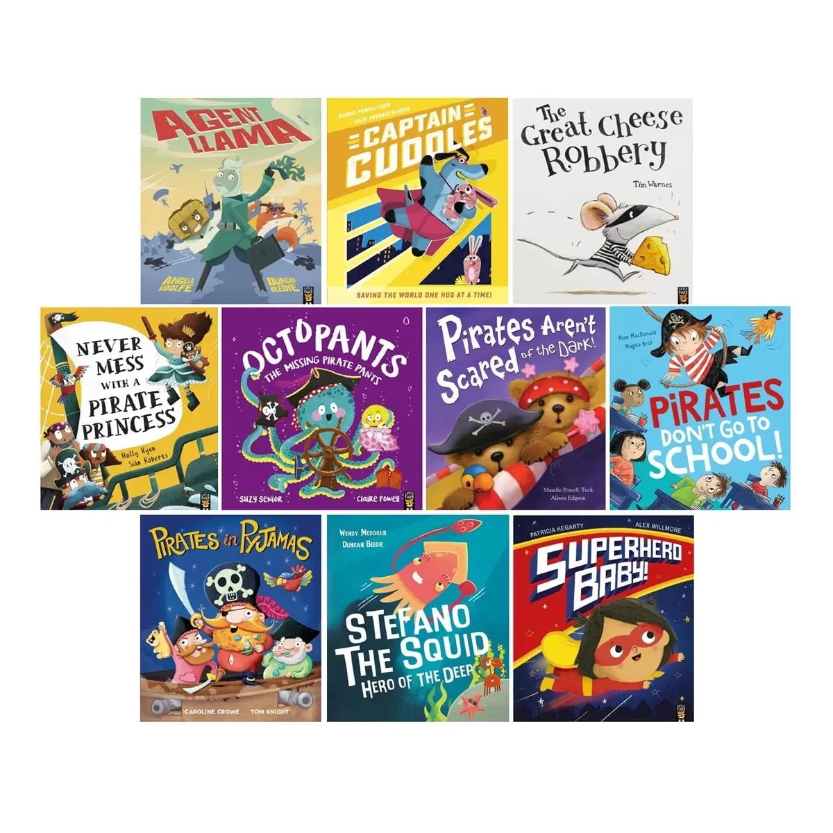 Pirates and Superheroes Series 10 Books Collection Set (Agent Llama ...