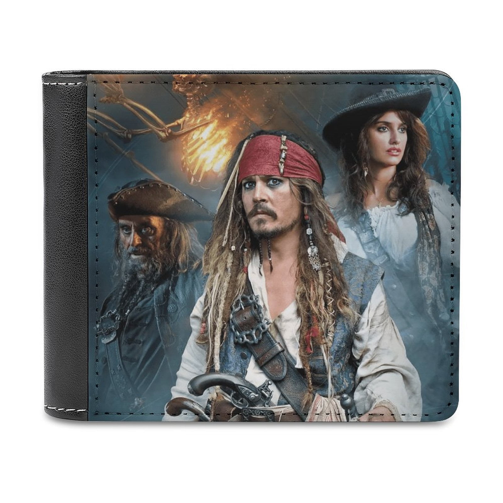 Pirates of The Caribbean Mens Wallet Genuine Leather Bifold Extra ...