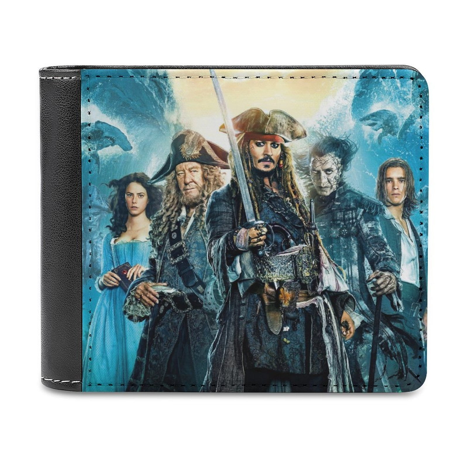 Pirates of The Caribbean Mens Wallet Genuine Leather Bifold Extra ...