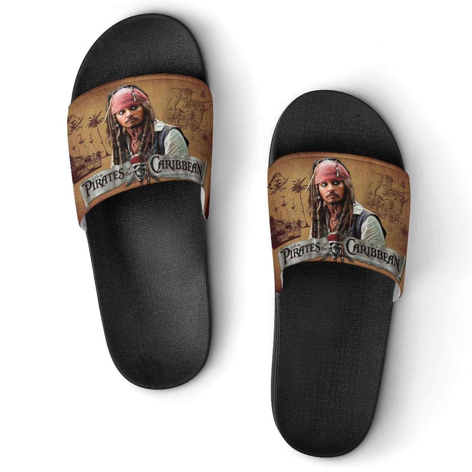 Pirates of The Caribbean Womens Mens House Slippers Non-Slip Pool ...