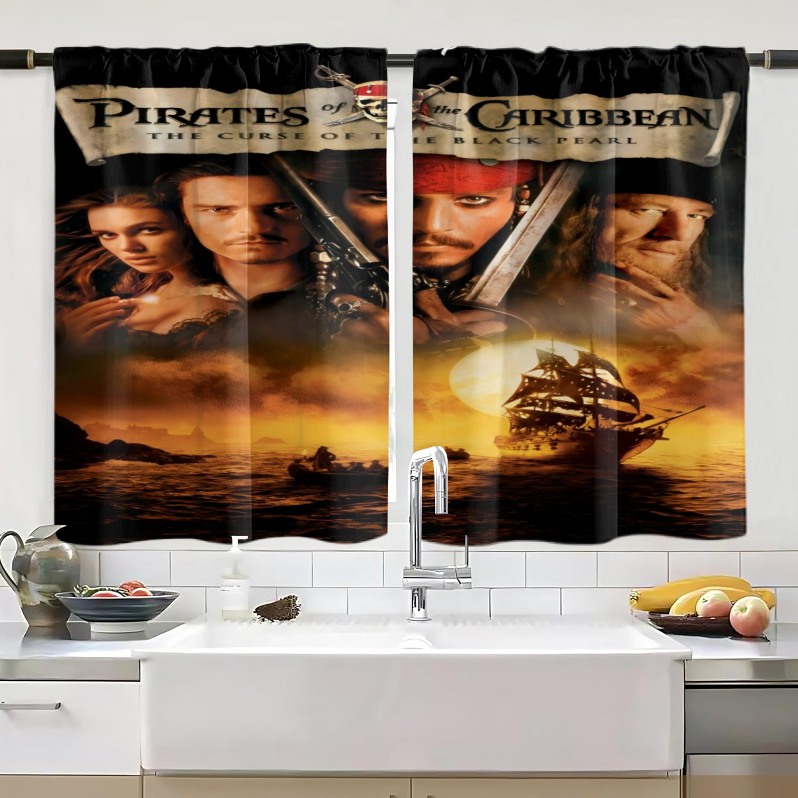 Pirates of the Caribbean: Curse of the Black Pearl Window Curtain - 2 ...