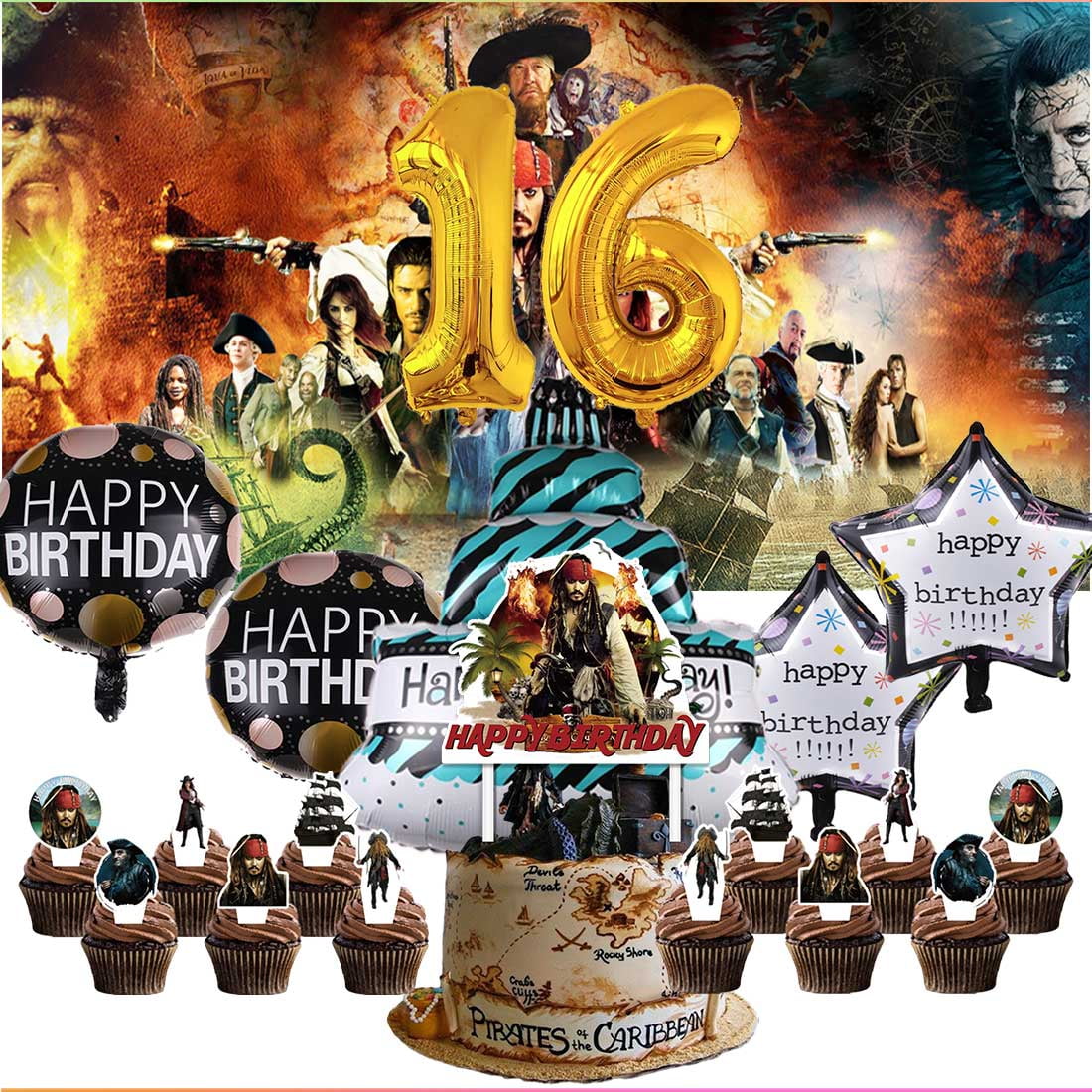 Pirates of the Caribbean Party Supplies Decor 16th Kit Balloons ...