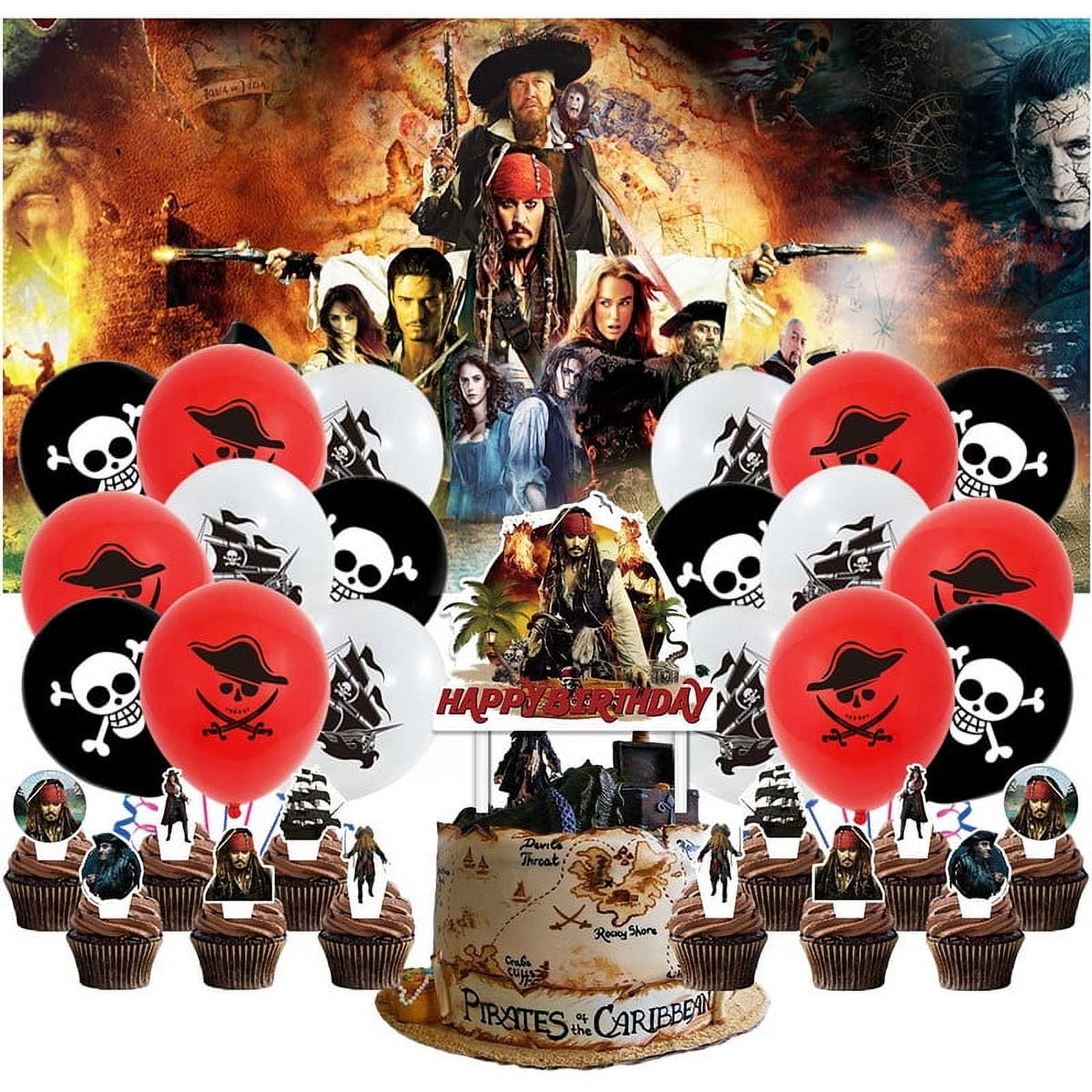 Pirates of the Caribbean Party Supplies Decor Birthday Banner Backdrop ...