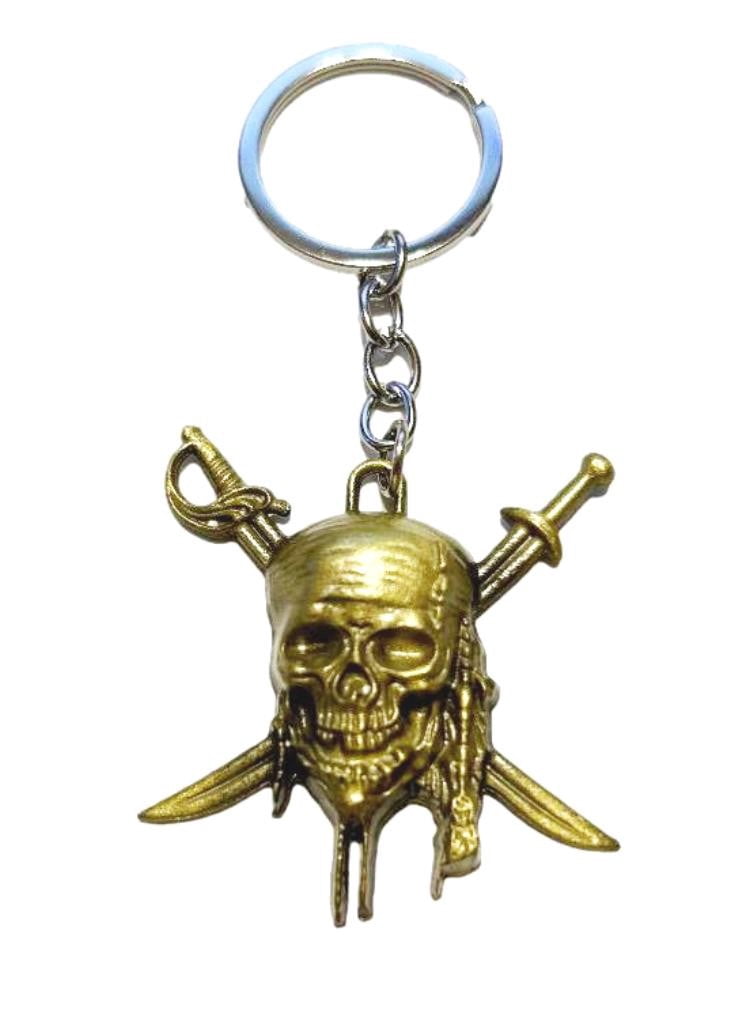 Pirates of the Caribbean Skull and Crossed Swords Keychain Keyring ...