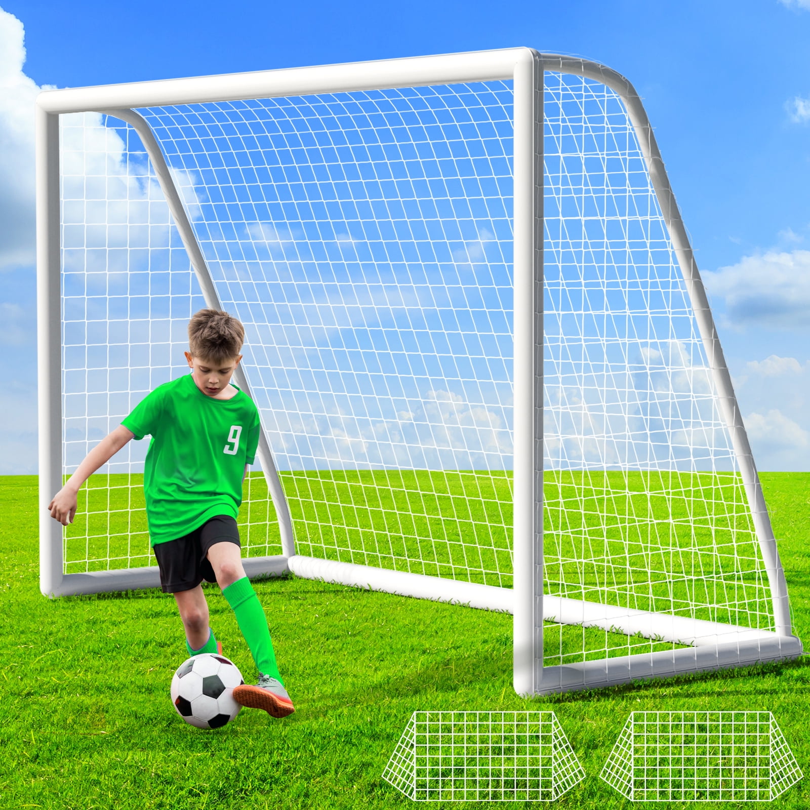 Pirecart 10x6.5ft Soccer Goal Set for Backyard, with Weatherproof UPVC ...