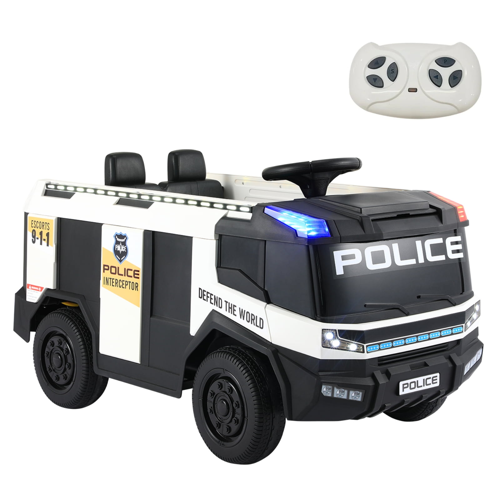 Pirecart 12V Kids Ride on Police Car with Remote Control, Battery ...