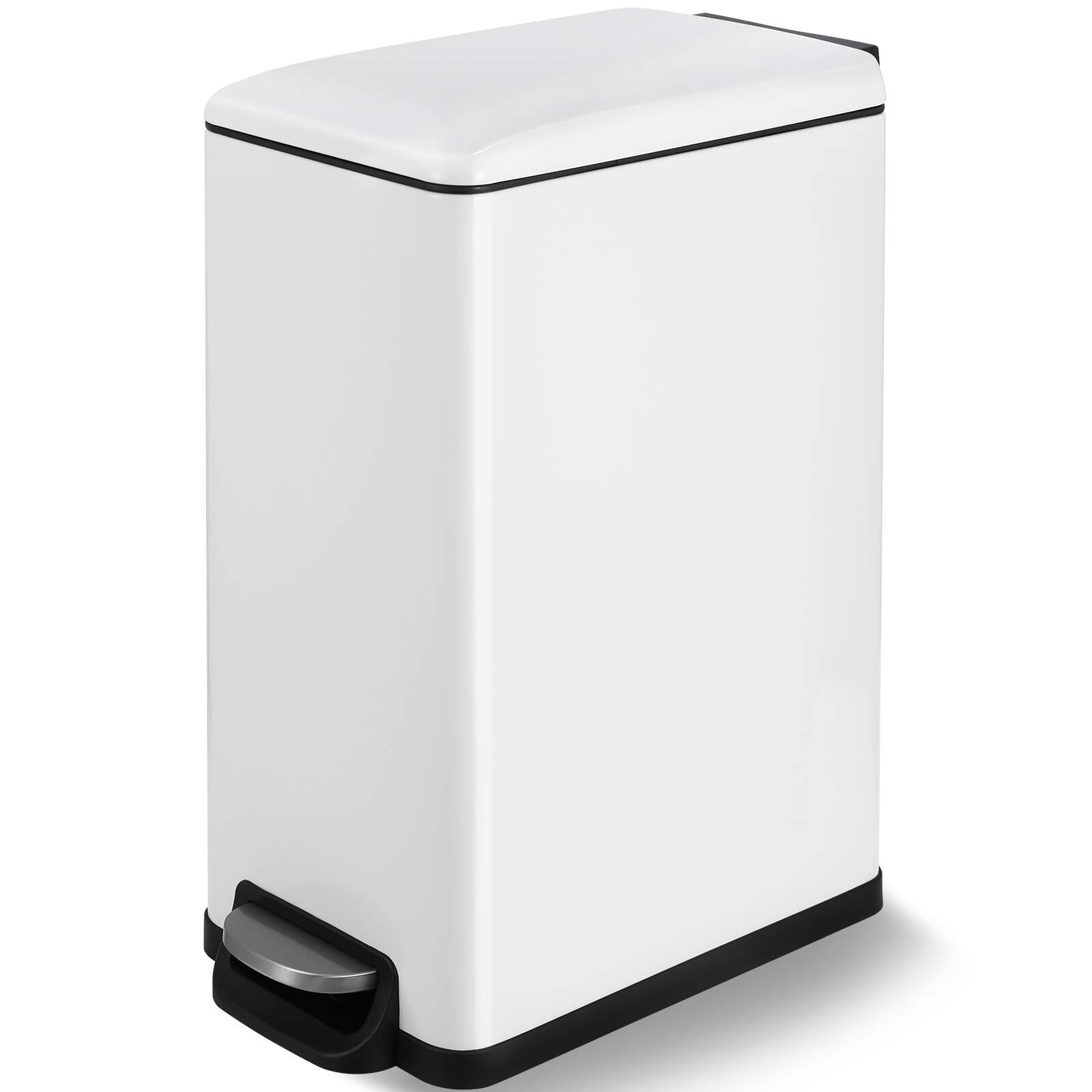 Pirecart 13.2 Gallon Slim Stainless Steel Kitchen Trash Can with Inner ...