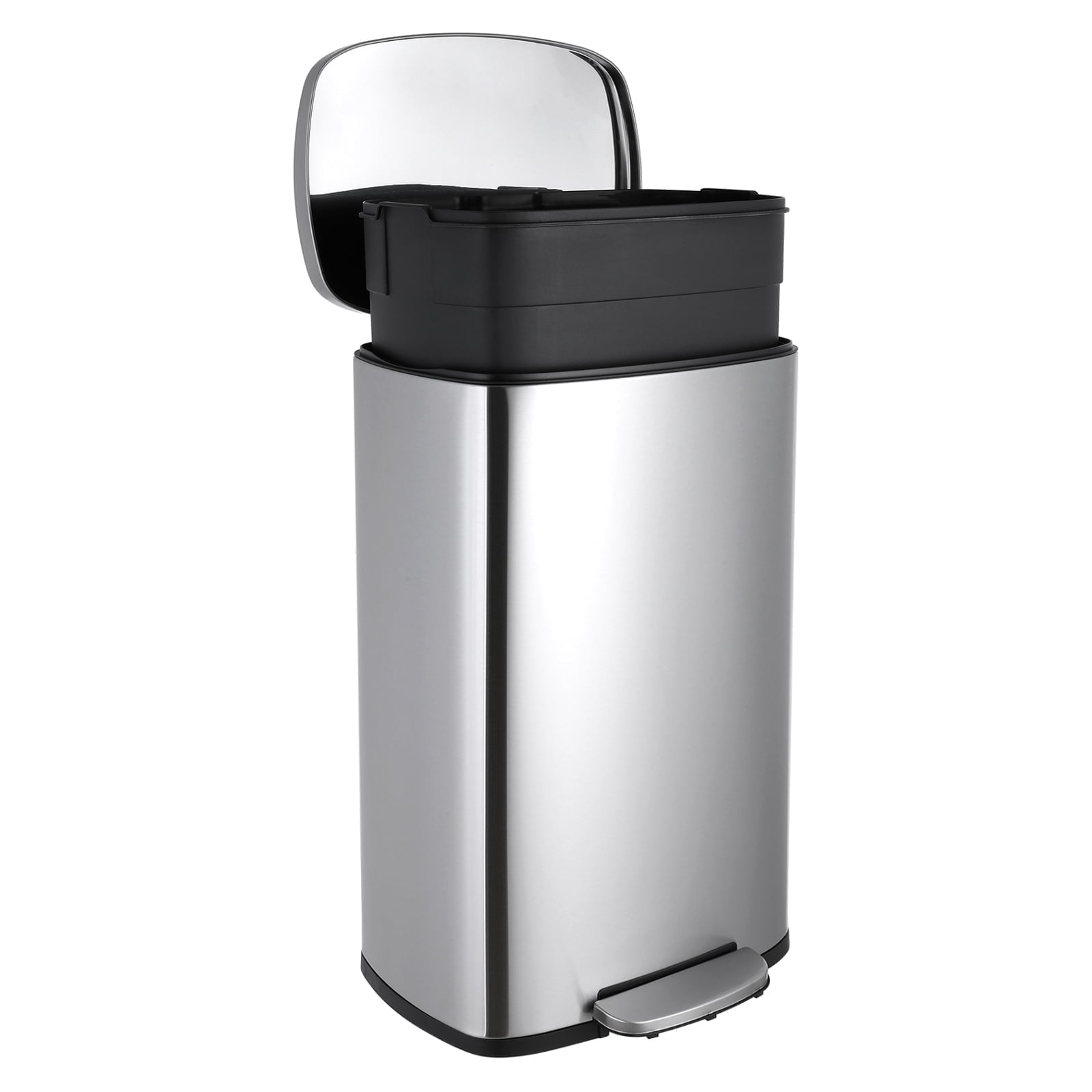 Pirecart 13.2 Gallon Trash Can, Rectangular Step on Kitchen Trash Can ...