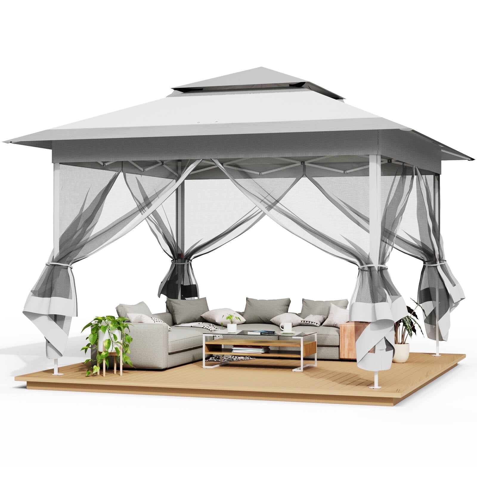 Pirecart 13x13 ft Patio Pop Up Gazebo Tent Outdoor Instant Canopy for ...