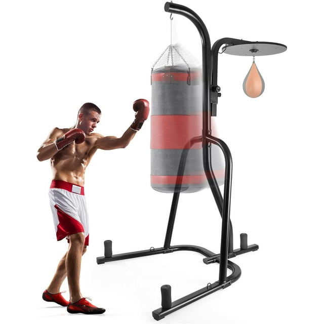 Pirecart 2 in 1 Punching Bag Stand Height Adjustable Freestanding Heavy ...