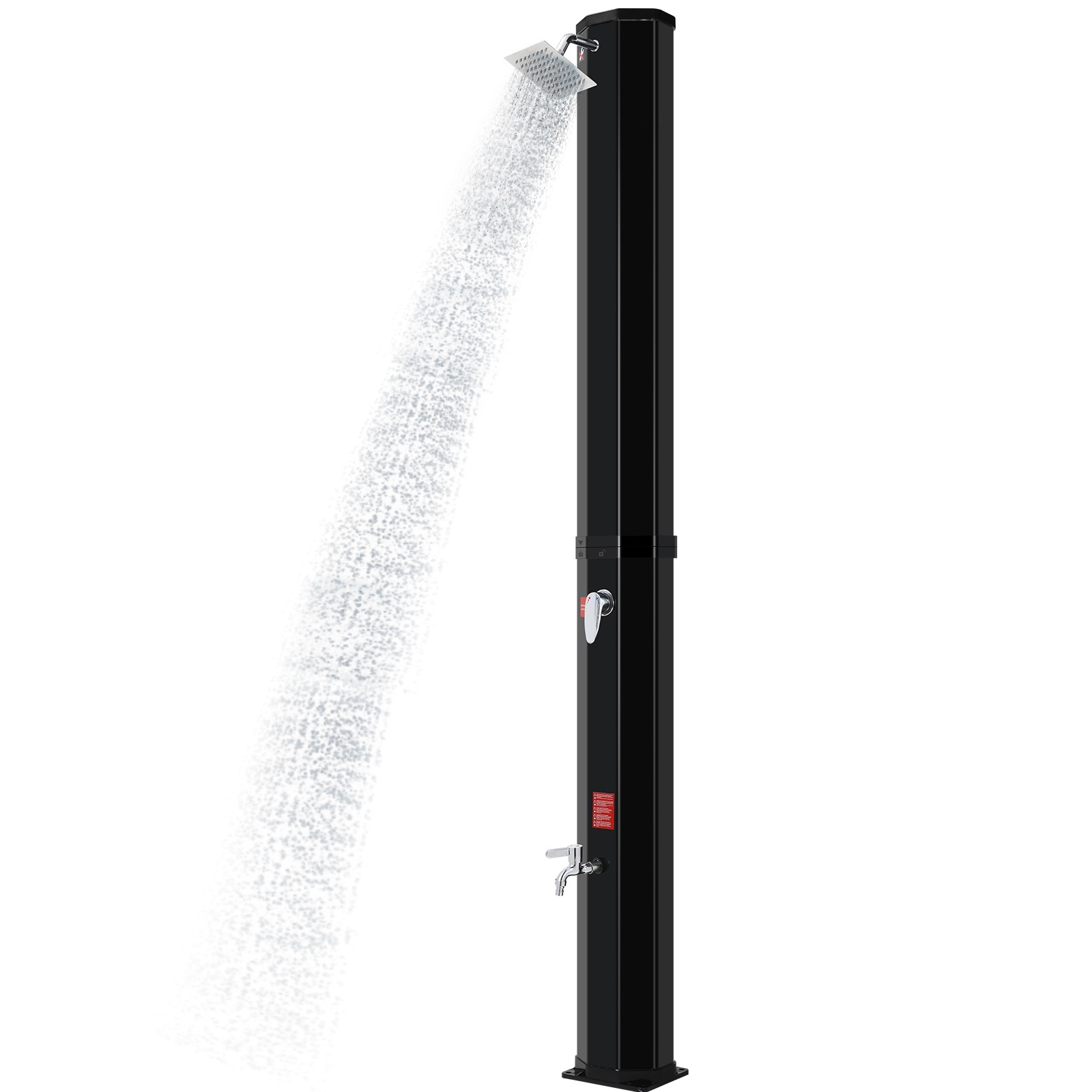 Gymax 7.2 ft 10 Gallon 2-Section Outdoor Solar-Heated Shower w/ Free ...