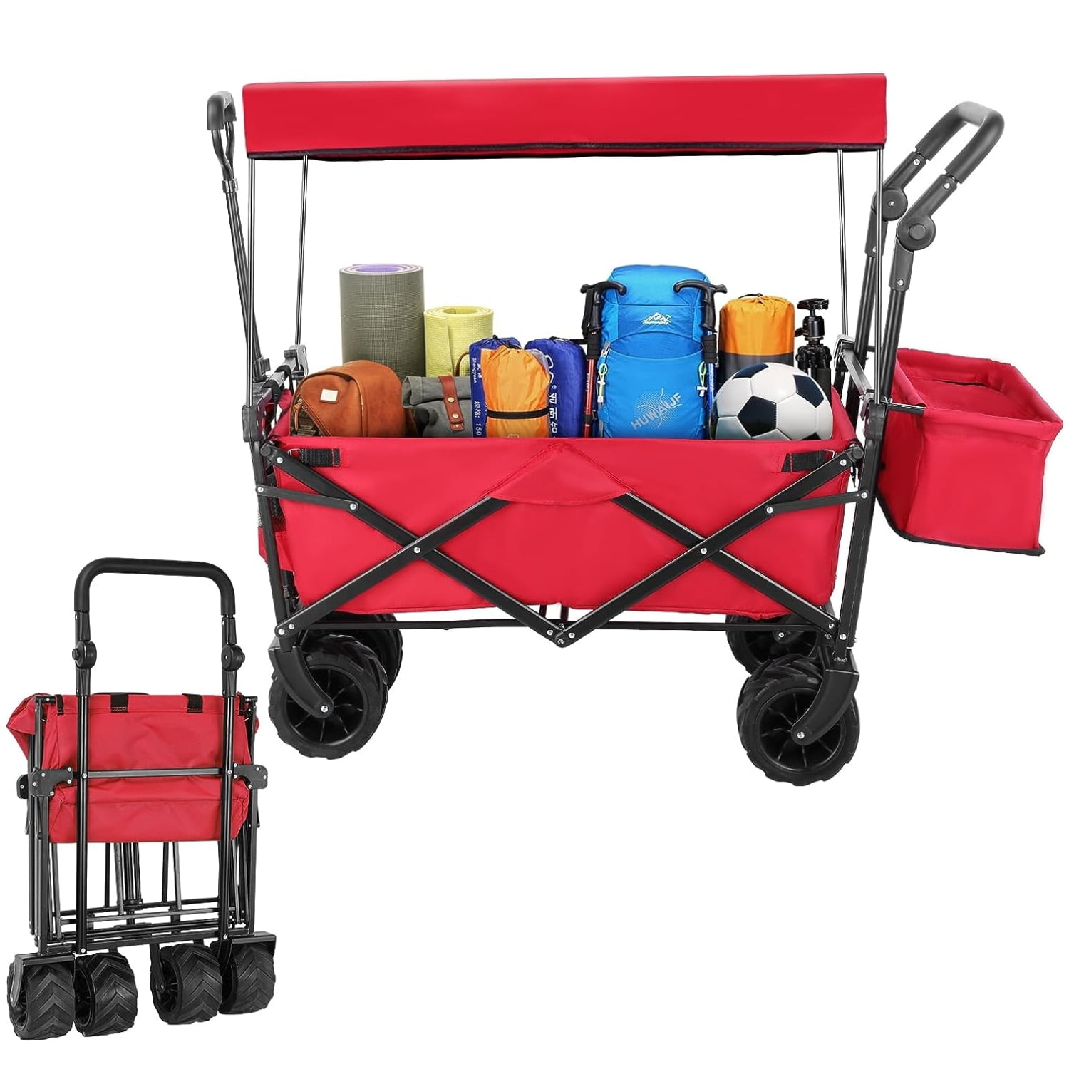 Pirecart Collapsible Folding Wagon Cart Outdoor Portable Wagon with ...