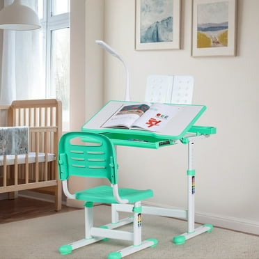 Arlopu Kids Desk and Chair Set, Adjustable Children School Writing ...