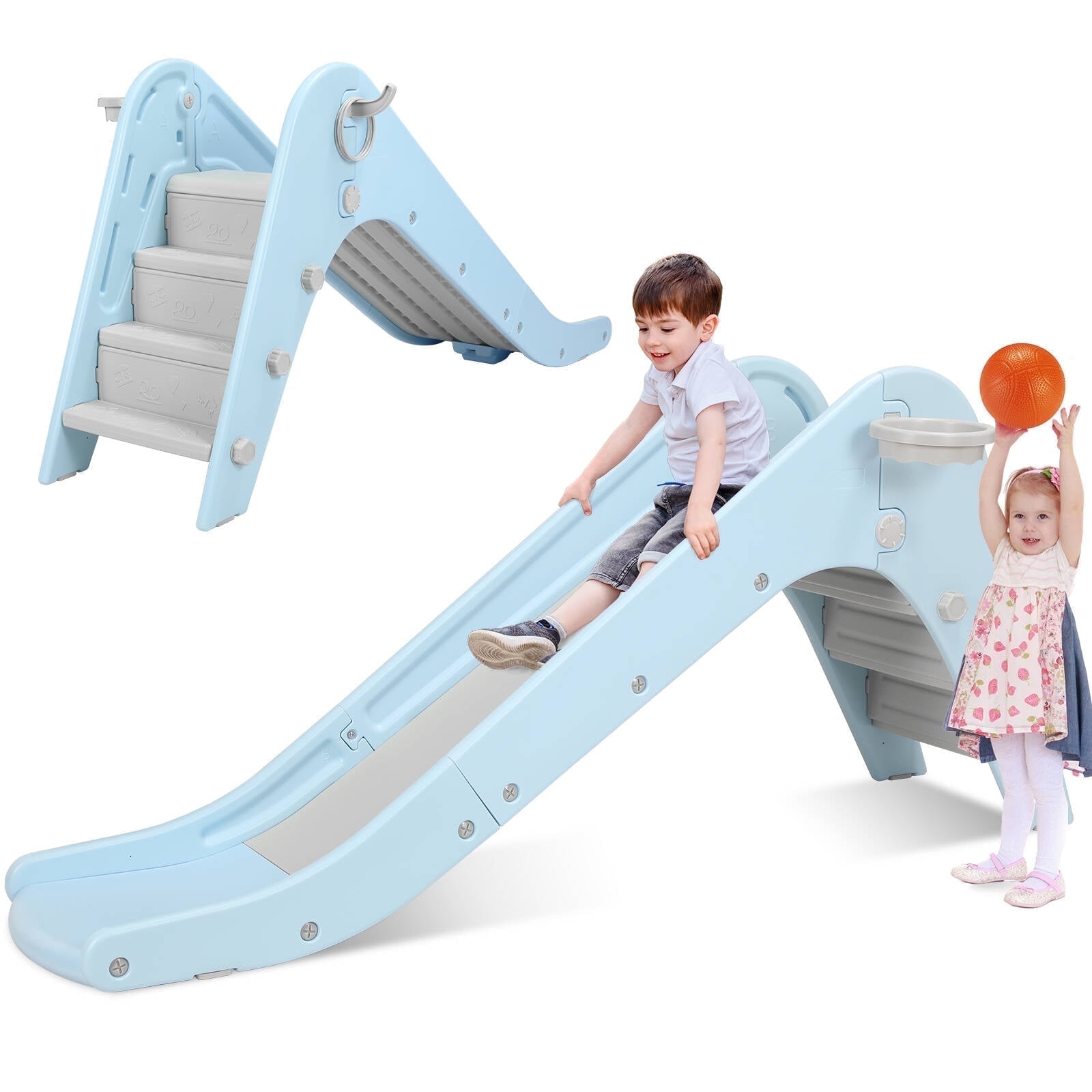 Pirecart Toddler Slide 4 in 1 Freestanding Kids Climber Slide Play Set ...