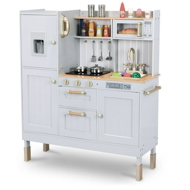 LAZY BUDDY Wooden Pretend Play Kitchen Set Kids Kitchen Playset ...