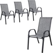 Gymax 2-Piece Patio Dining Chairs Set with Steel Frame for Yard and ...
